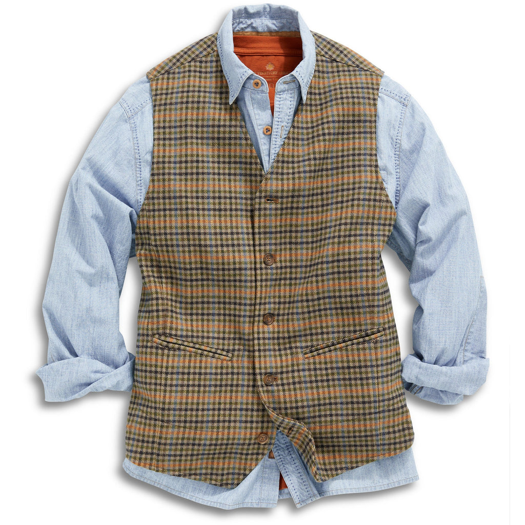 Braeside Check Tailored Vest - Khaki - Tall – The Territory Ahead